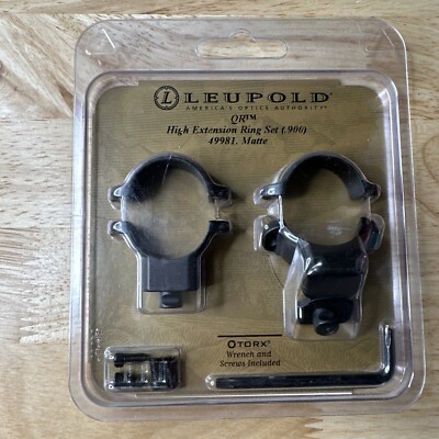 Leupold 44981 QR HIGH EXTENSION SCOPE RING SET .900 MATTE BLACK ...