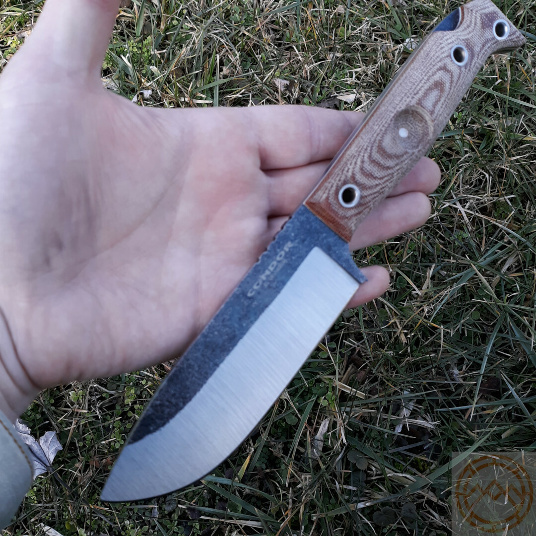 Condor Selknam Fixed Knife 5" 1075HC Carbon Steel Blade Canvas Micarta ...