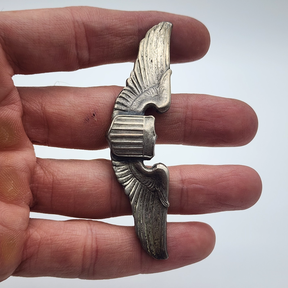 WWII USAAF United States Air Force Pilot Sterling Silver Wings Pin | eBay