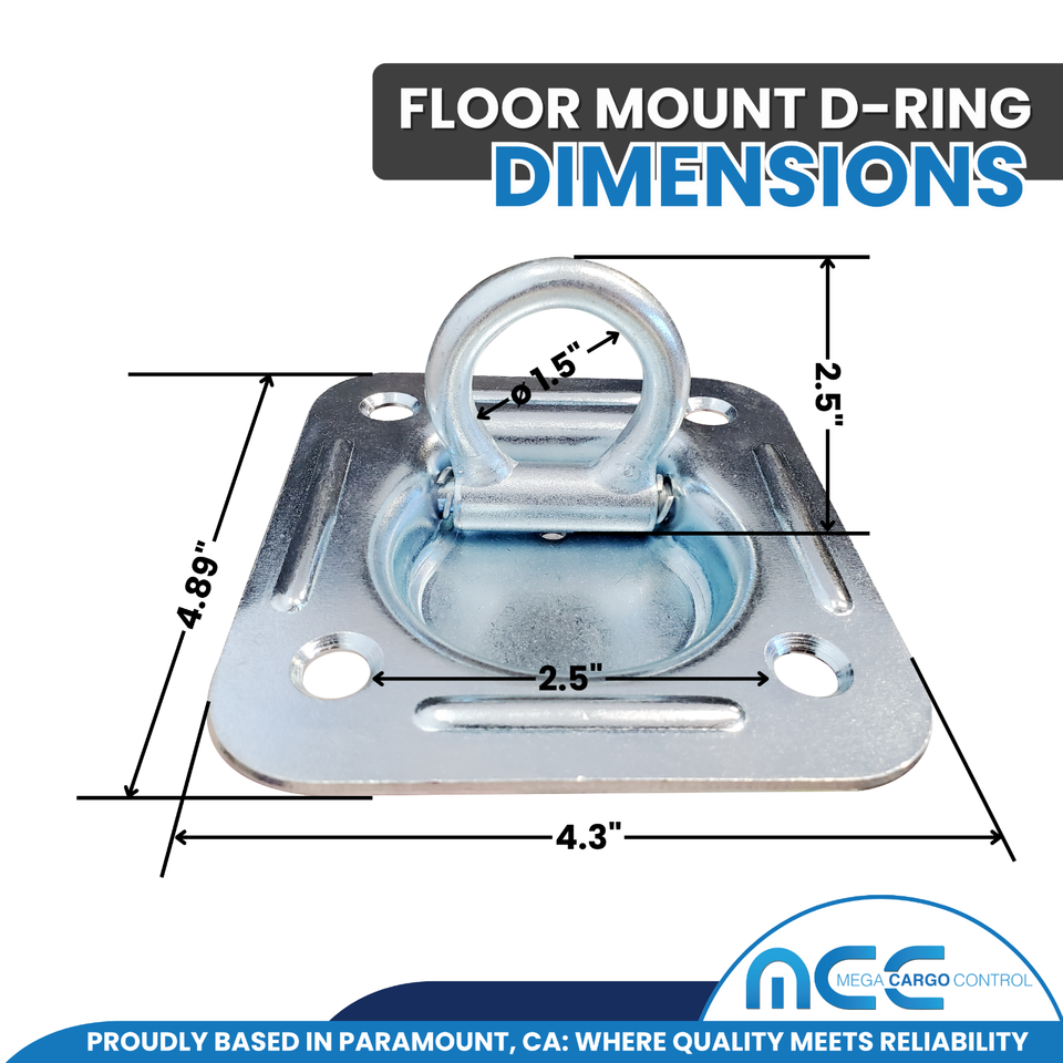 8 Pack Zinc Plated Recessed Floor D Ring Enclosed Trailer Flatbed Truck ...