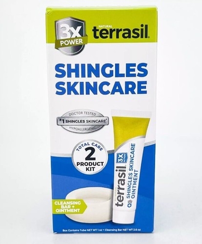 Terrasil Shingles Skincare Cleansing Bar Ointment Set 2.6oz. Exp 02/ ...