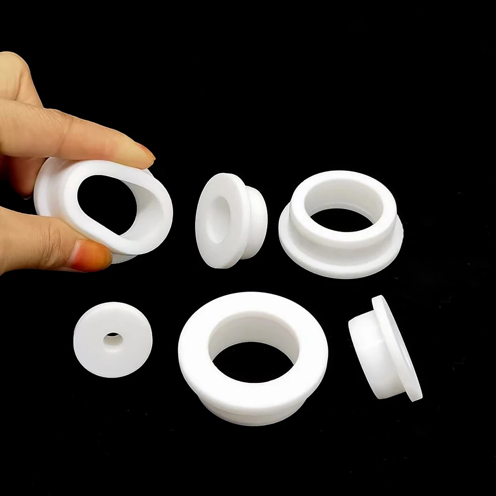 Grommet Snap-On Open Silicone Rubber Hole Plug Bung Wire Cable Protect ...
