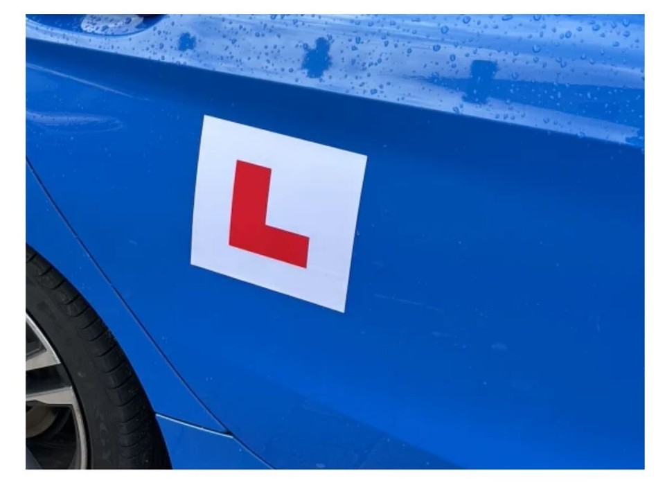 2 X LEARNER STICKER L Plate Stickers Legal DVLA size Self Adhesive ...