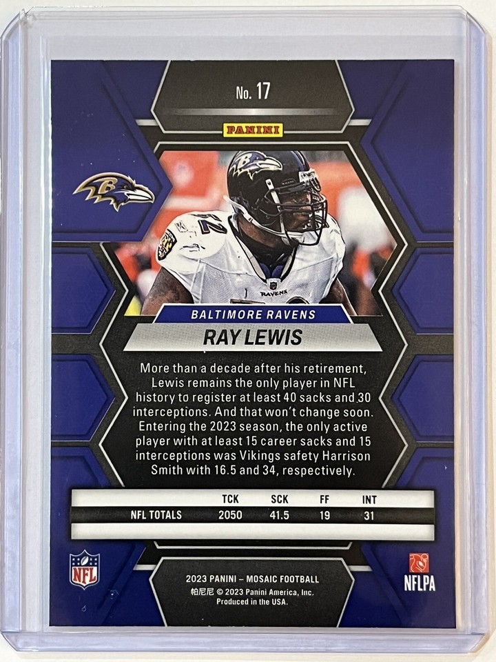 2023 Panini Mosaic Ray Lewis Football Card #17 NM/Mint | eBay