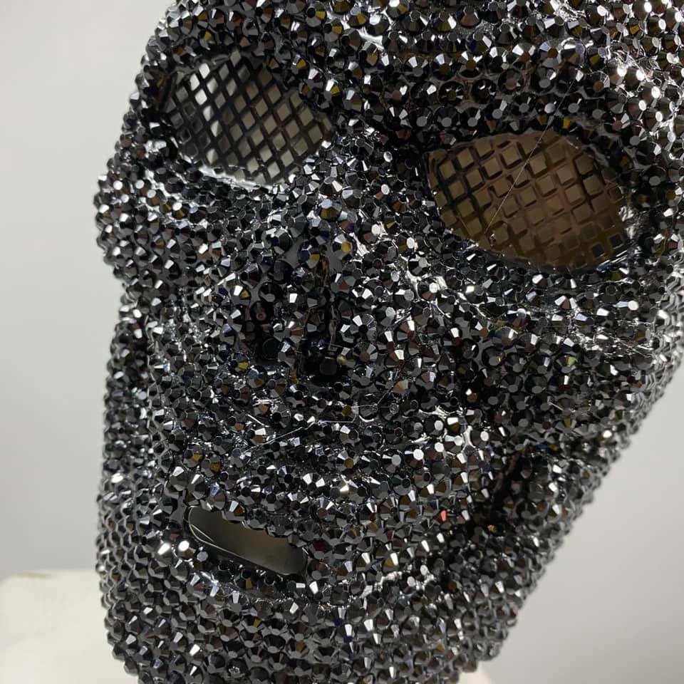 All Black Rhinestones Fancy Halloween Day of the Dead Skull Masquerade ...