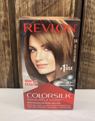 Revlon ColorSilk Hair Color 54 Light Golden Brown Pack Of 1 New Sealed ...