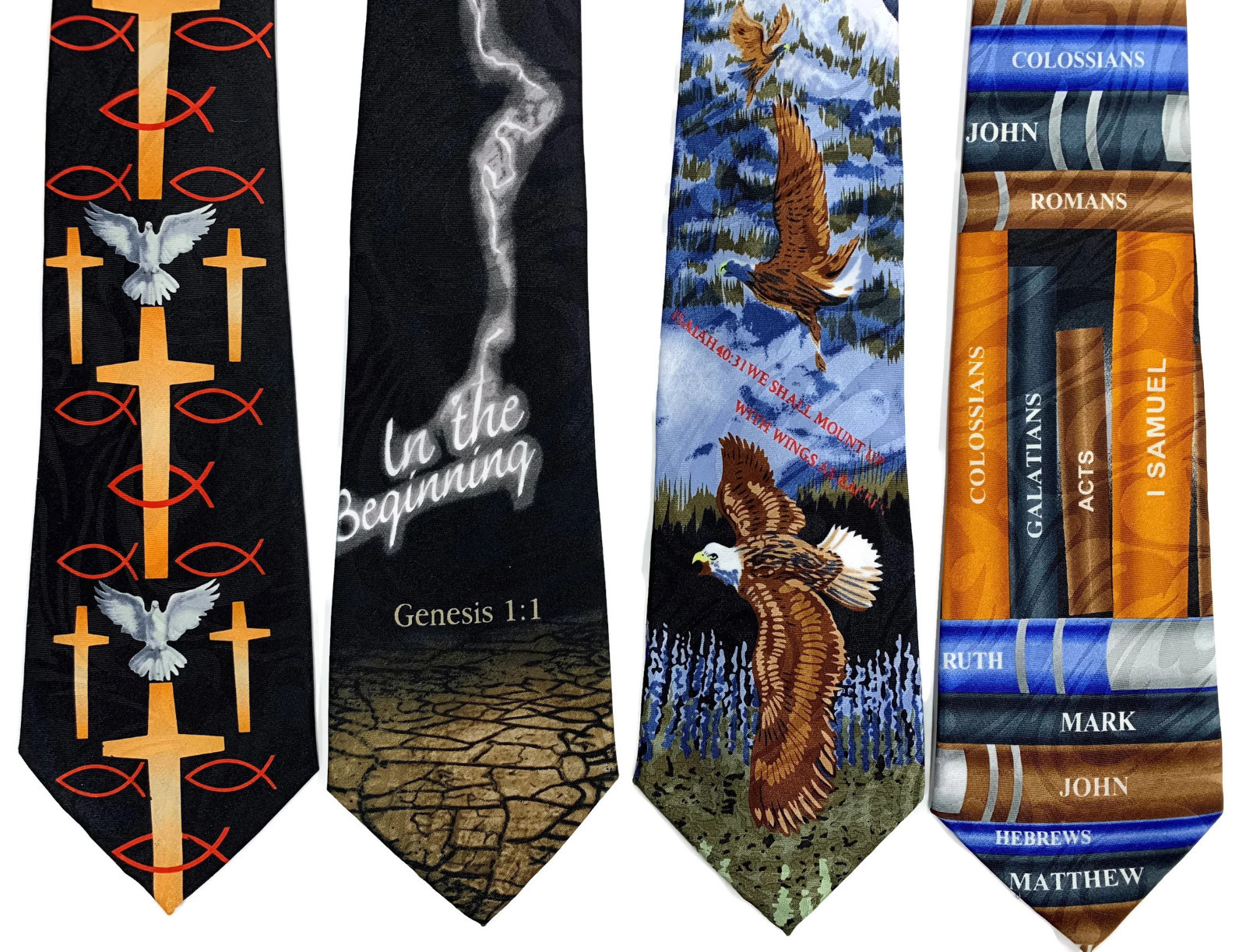 Steven Harris Pack Of 4 Christian Neckties Jesus Religious Neck Ties | eBay