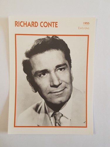 RICHARD CONTE - CARTE FICHE CINEMA PORTRAIT DE STAR | eBay