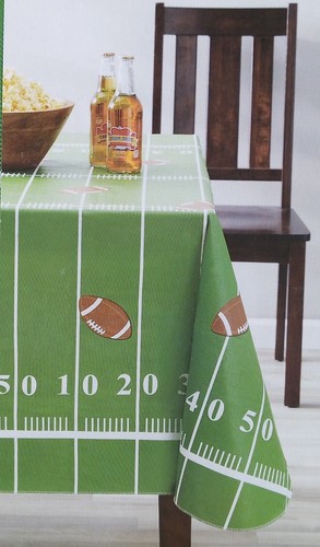 Harvest Way To Celebrate Foot Ball Field Game Day Peva Tablecloth | eBay