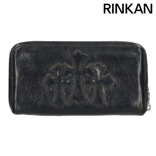 Chrome Hearts REC F Zip 3 Cross Leather Wallet Purse Mens Used ...