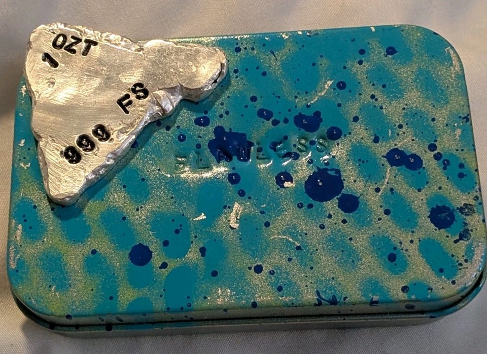 Ultra Rare 1oz 999 Silver Trimgle By Flawless Metals With Tin Case And ...