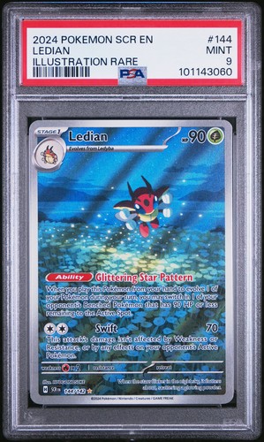 2024 POKEMON SCR EN-STELLAR CROWN ILLUSTRATION RARE #144 LEDIAN PSA 9 ...