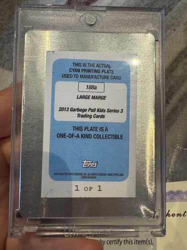 Garbage Pail Kids BNS3 Large Marge 4 Printing Plates, C Plate, Topps ...