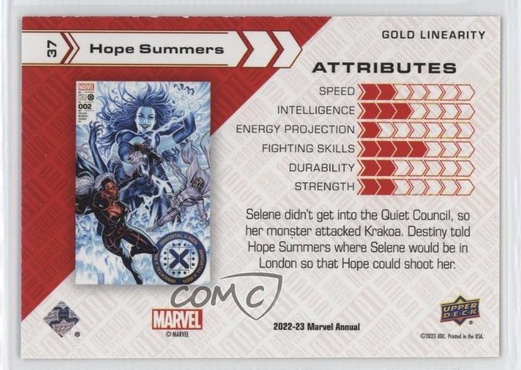 2022-23 Upper Deck Marvel Annual Gold Linearity /88 Hope Summers #37 ...