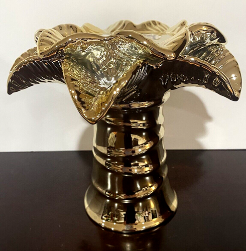 Bath & Body Works GOLD PALM TREE Large 3-Wick Pedestal Candle Holder ...