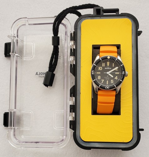 Shinola The Duck Watch 42mm Black Dial & Orange Rubber Strap - New | eBay