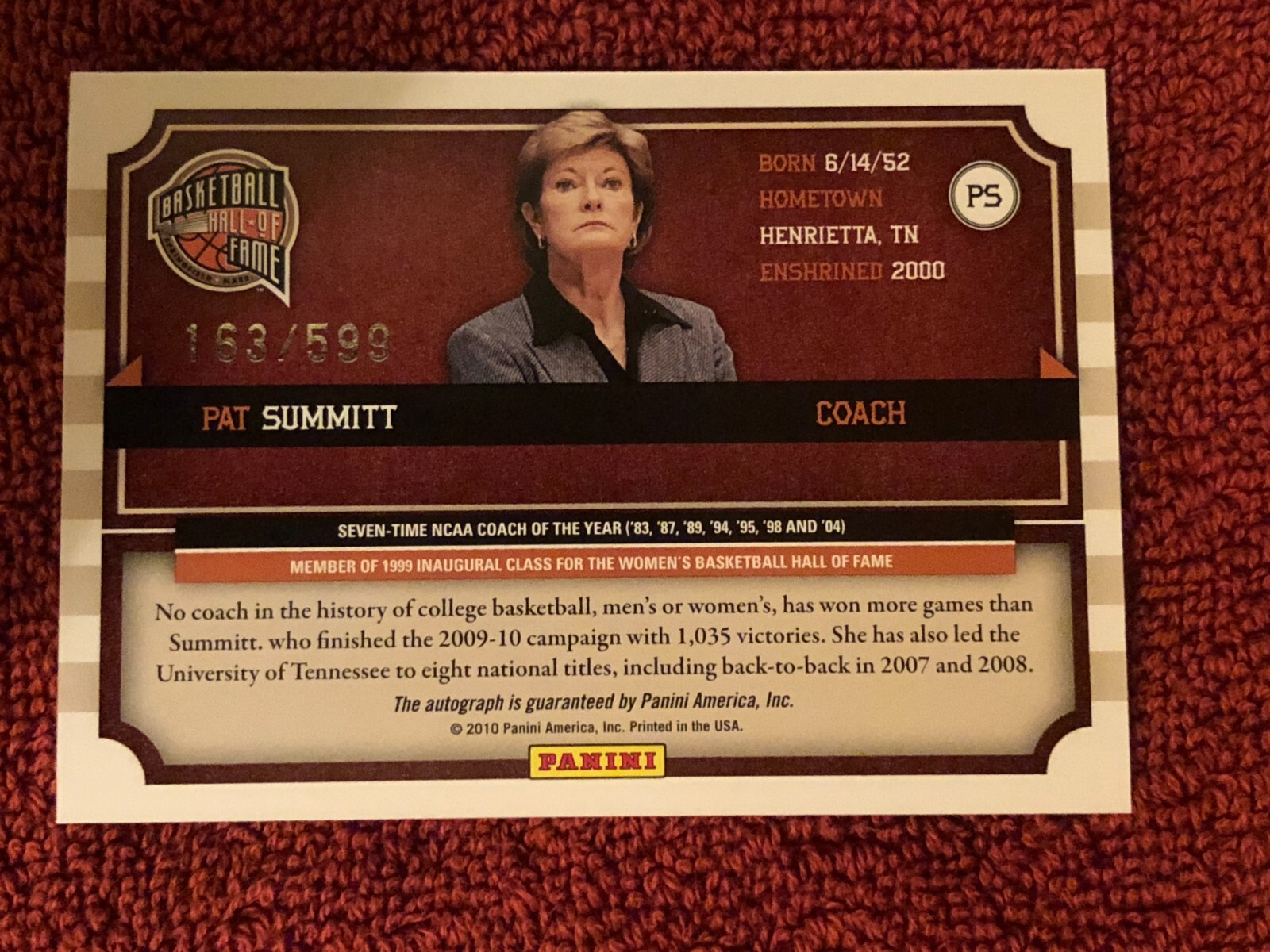 2009-10 Panini Basketball Hall of Fame - Famed Signatures #PS Pat ...