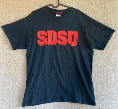 Mens Sz Large SDSU San Diego State Aztec Black T Shirt Black Label ...