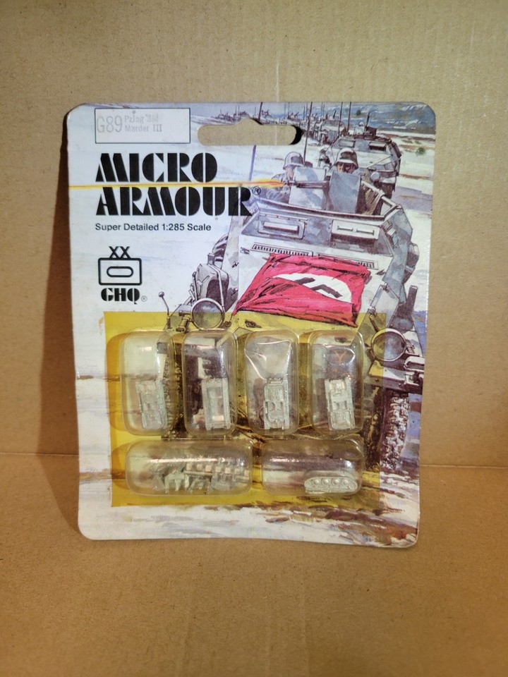 1981 Sealed GHQ MICRO ARMOUR 1:285 Scale WWII G89 German Marder III ...