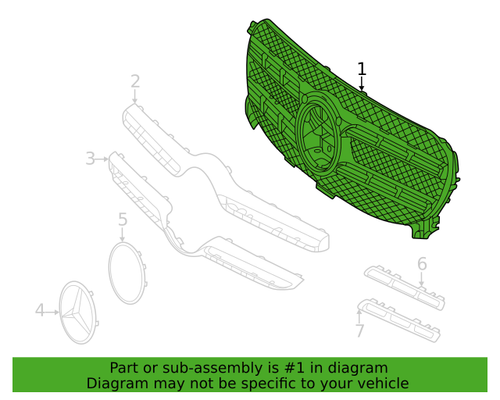 Mercedes Benz GLE 350 GLE 450 2020-2021 Protective Grille OE 1678881000 ...