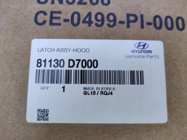 Hyundai Tucson 1.6 GDI Bonnet Lock Actuator Latch RHD 81130D7000 2019 ...