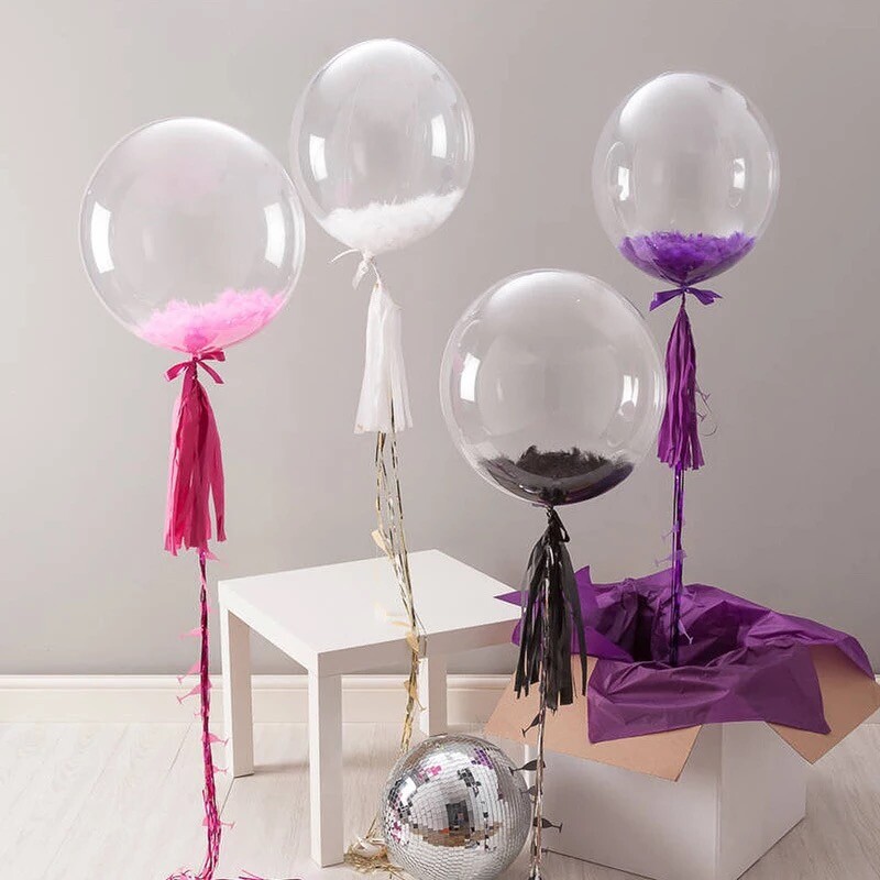 DIY 3D Transparent Clear PVC Balloons Round Circle Ballon Party Helium ...