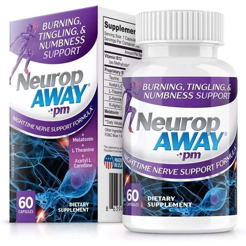 NeuropAWAY PM Nighttime Nerve Support Formula Pain Relief 60 Caps ...