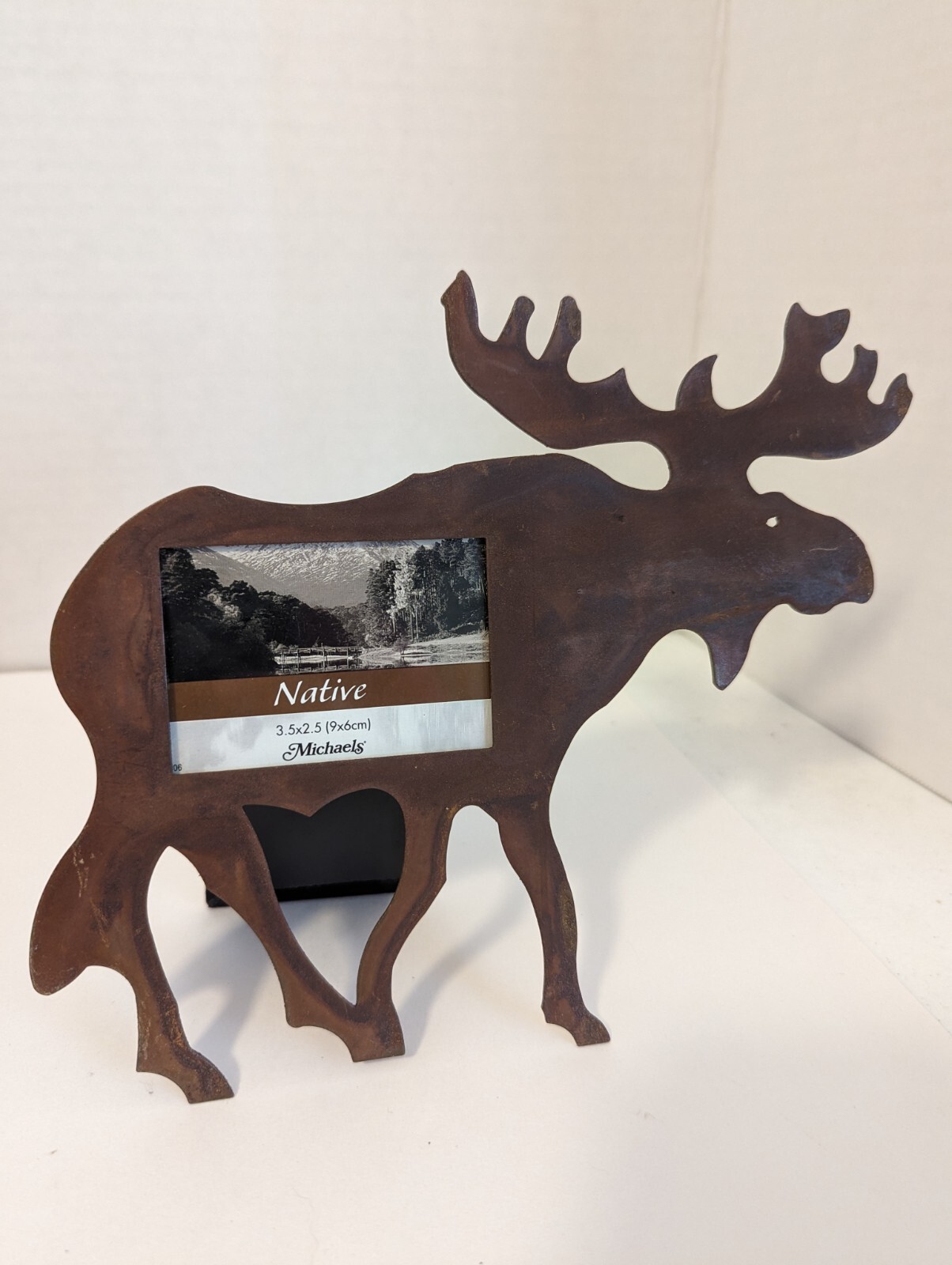 8x3x5.5 Michaels Brown Wrought Iron Moose Photo Picture Frame 3.5x2.5 ...