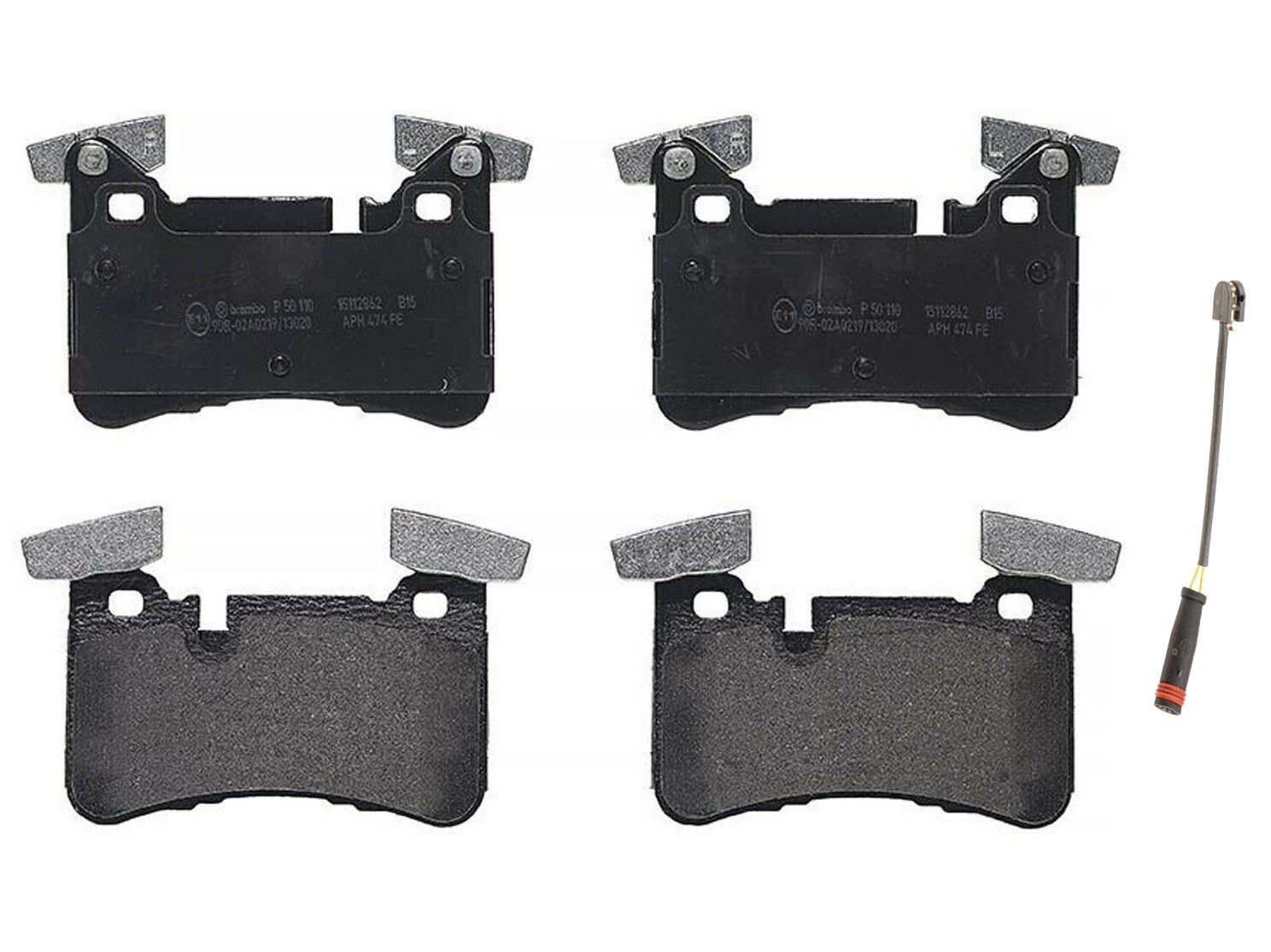 Brembo Rear Low-Met Brake Pads Set with Wear Sensor Kit for MB W204 ...