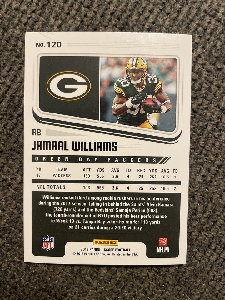 Jamaal Williams Score 2018 Card No 120 | eBay