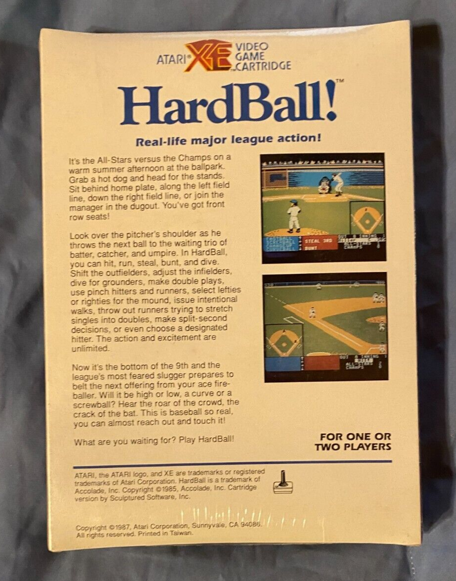 HardBall! Atari 800/XL/XE NEW Cartridge Blue Box RX8084 NIB | eBay