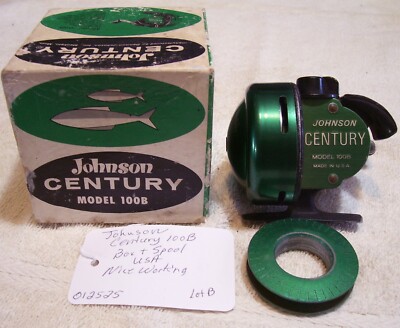 012525 JOHNSON CENTURY 100B REEL SEE REEL TAG BOX+SPOOL NICE REEL LOT B ...