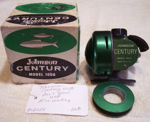 012525 JOHNSON CENTURY 100B REEL SEE REEL TAG BOX+SPOOL NICE REEL LOT B ...