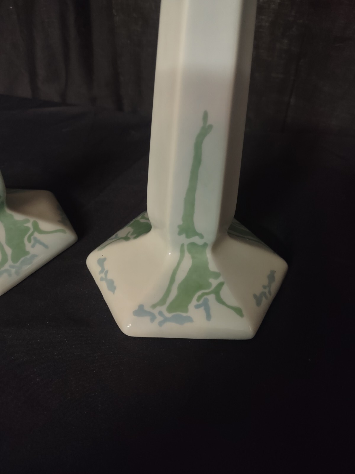 Pair Of Antique American Belleek Lenox Candle Stick Holder Hand Painted ...