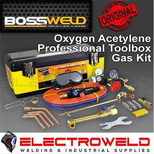 BOSSWELD Oxygen Acetylene Gas Kit Welding Cutting Oxy Acet Welder Set ...