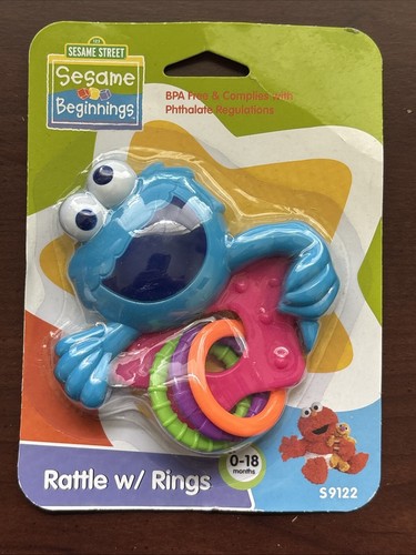 Cookie Monster Baby Rattle Sesame Street with Rings New 94606091227 | eBay