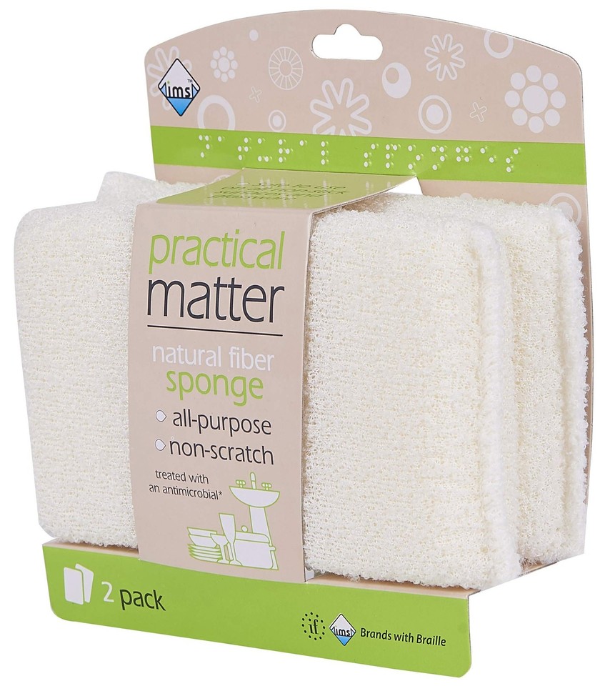 Practical Matter Kitchen Sponge, Organic Cotton Fiber All-Purpose Dish ...