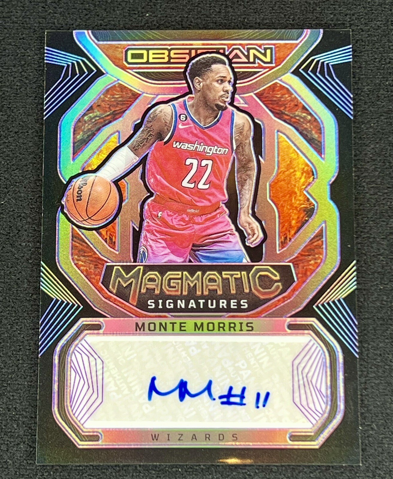 2022-23 Obsidian Monte Morris Magmatic Signatures Electric Etch Purple ...