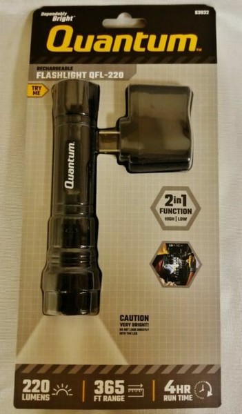 Quantum 220 Lumen Rechargeable Flashlight Bright Compact 63932 for sale ...