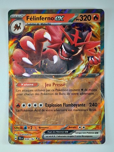 Carte FÉLINFERNO EX 034/162 Pokémon Forces Temporelles EV5 Neuve TEF FR ...