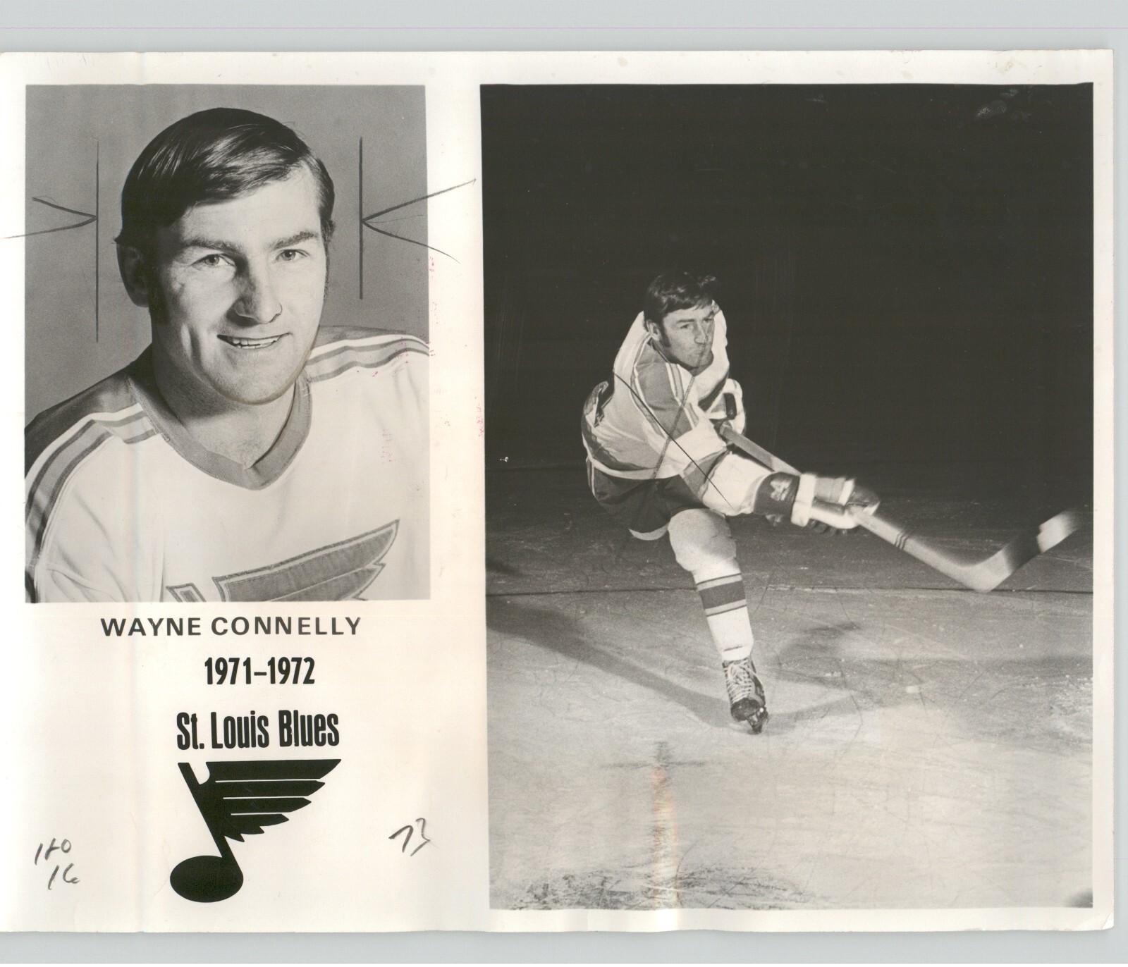 ST LOUIS Blues HOCKEY Player WAYNE CONNELLY Vintage 1972 Press Photo | eBay