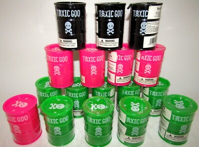 Toxic Goo Slime Lot of 17 Green Pink & Black Slime Brand New | eBay