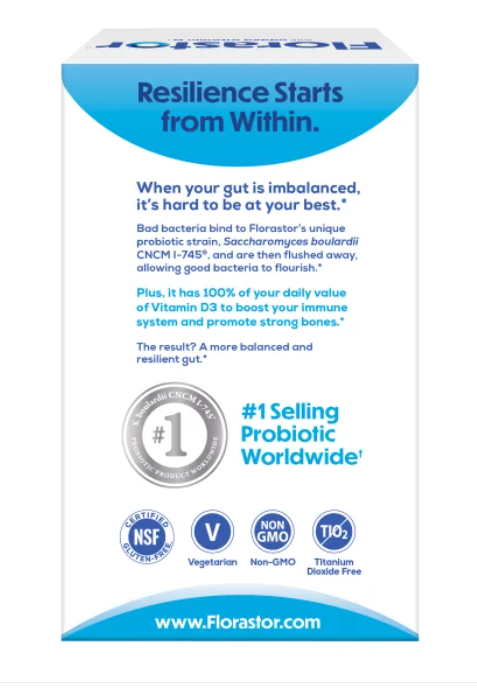 Florastor Daily Probiotic with Vitamin D3, 120 Vegetarian Capsules | eBay