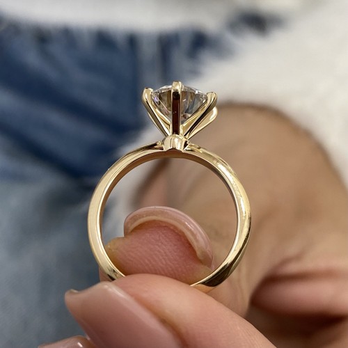 Diamond Engagement Ring VS1 F Round 3 ct Solitaire Labcreated 14k Rose ...