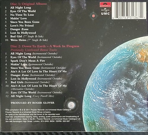 RAINBOW - Down To Earth - 2 CD - Deluxe Edition 600753313671 | eBay