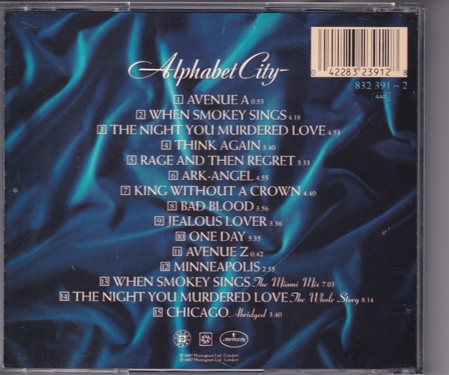 ABC Alphabet City original CD release 1987 When smokey sings A.B.C. | eBay