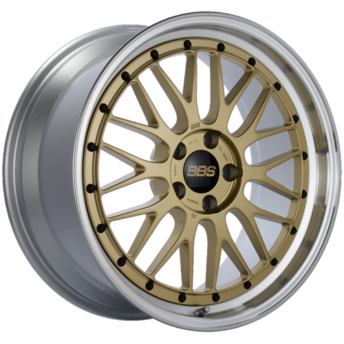 BBS LM 19x9 5x112 ET42 Gold Center Diamond Cut Lip Wheel -82mm PFS/Clip ...