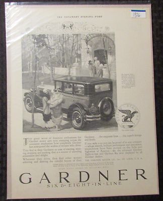 1926 GARDNER Six & Eight In Line 10.5x14" Automobile B/W Print Ad FN+ 6 ...