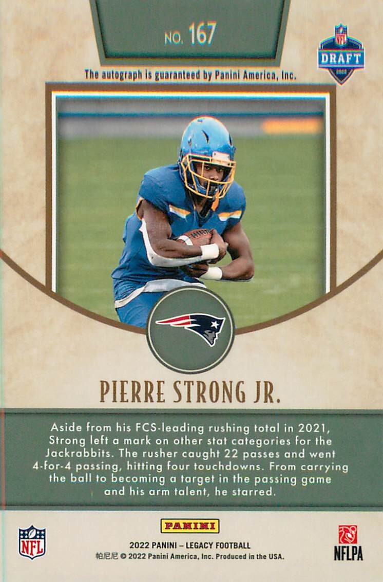 PIERRE STRONG JR 2022 Legacy HOLO ROOKIE AUTO RC #167 Patriots | eBay