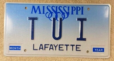 T U I Vintage Mississippi Vanity License Plate TUI Group Travel Leisure ...